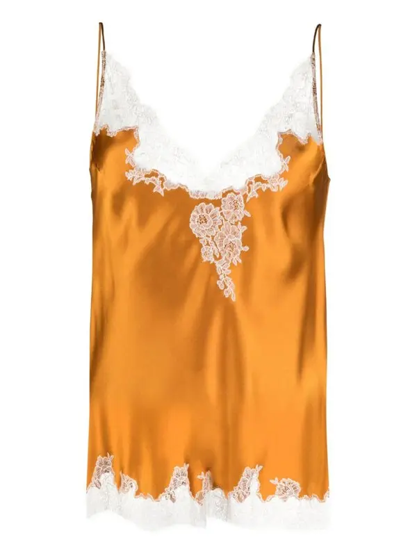 Carine Gilson Calais-caudry Lace Silk Camisole