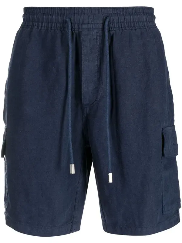 Vilebrequin Logo-patch Linen Shorts - Blue
