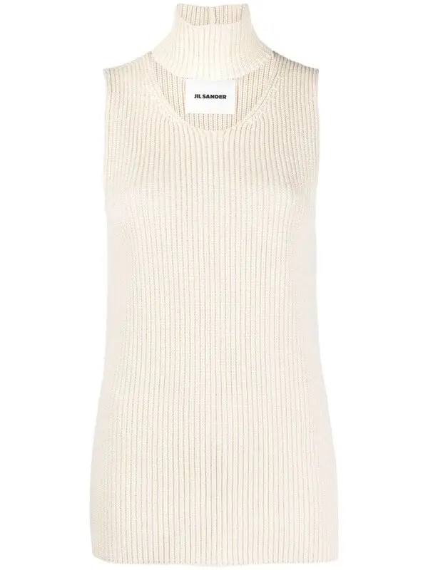 JIL SANDER Cut-out Knitted Vest