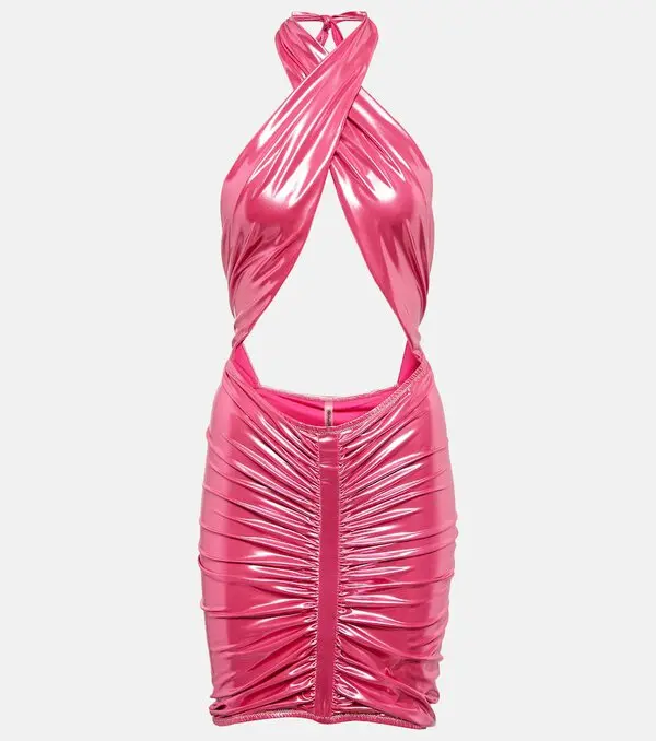 REINA OLGA Stallion Lamé Minidress - Pink
