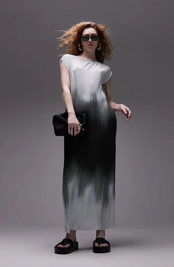 Topshop Textured Jersey Column Maxi Dress In White - 25% Off | Editorialist