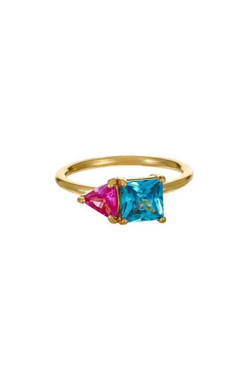 Ettika Cubic Zirconia Statement Ring - Aqua