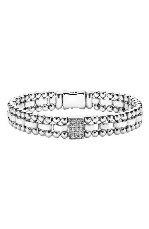 Lagos Caviar Spark Diamond Link Bracelet
