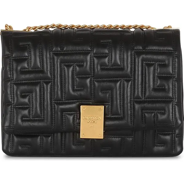 Balmain 1945 Soft Monogram Quilted Lambskin Crossbody Bag