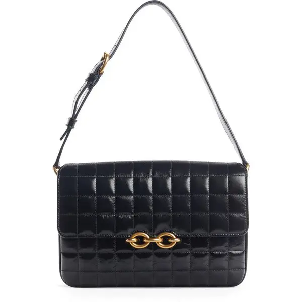 Saint Laurent Le Maillon Quilted Shoulder Bag - Nero