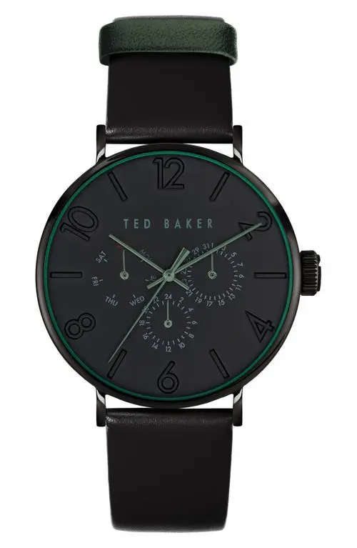 Ted Baker London Phylipa Gents Multifunction Leather Strap Watch ...
