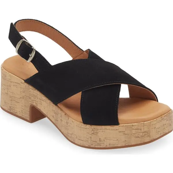 Cordani Malin Platform Sandal - Black Suede