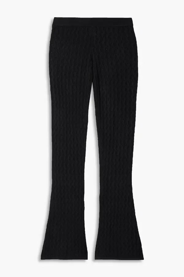 Dodo Bar Or Sophia Pointelle-knit Flared Pants