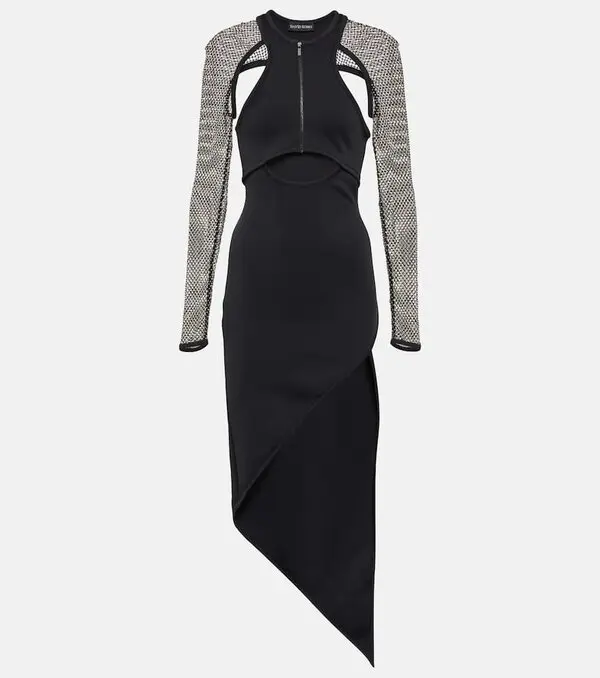 David Koma Embellished Cutout Midi Dress