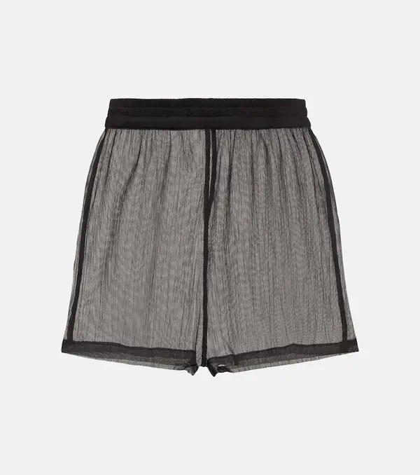 Jade Swim Sheer High-rise Shorts - Blue
