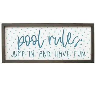 SINCERE SURROUNDINGS 24' Pool Rules Farmhouse F Rame