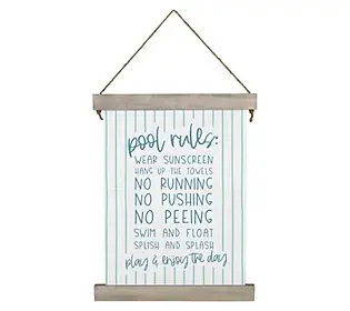 SINCERE SURROUNDINGS 27.5' Pool Rules Hanging C Nvas