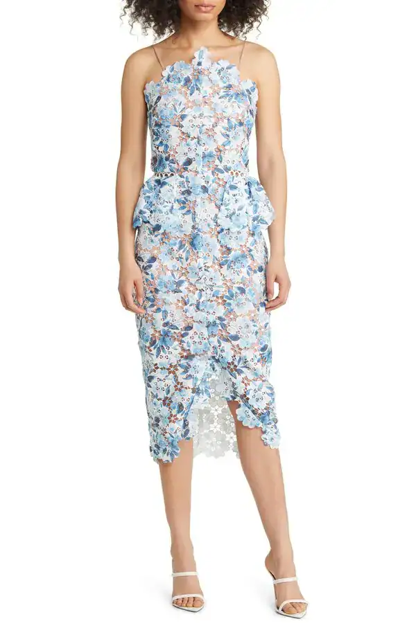 Elliatt Floral Sheath Dress In Blue Floral - 61% Off | Editorialist