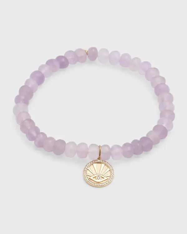 SYDNEY EVAN 14k Yellow Gold, Diamond, And Amethyst Bracelet