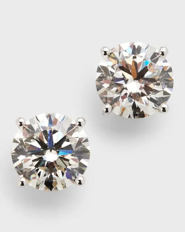 Neiman Marcus Lab Grown Diamond 18k White Gold Stud Earrings - One-color