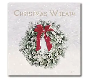 COURTSIDE MARKET Christmas Wreath 16x16 Canvas All Art