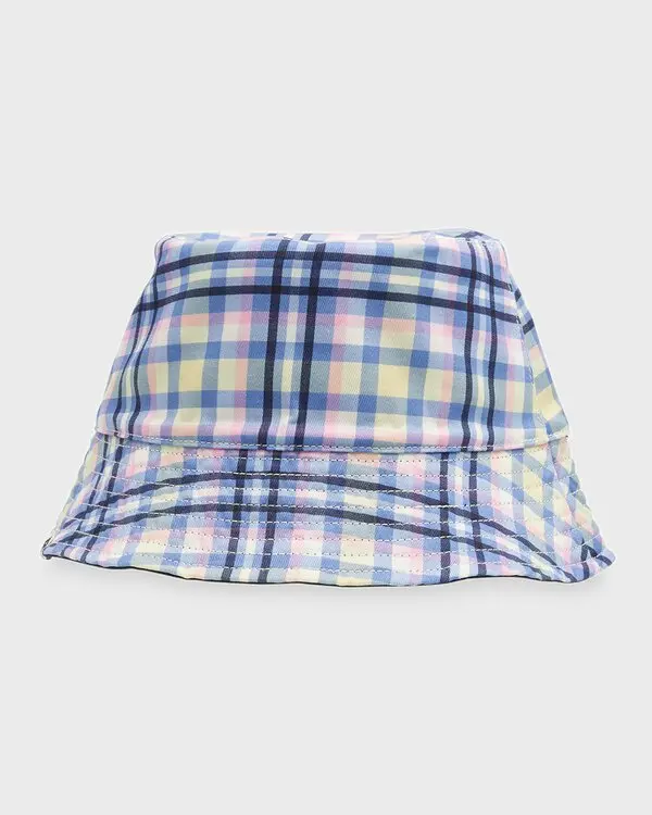 Kate Spade New York Garden Plaid Reversible Bucket Hat - Sapphire Haze