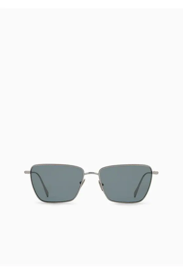 Giorgio Armani Silver Rectangular Sunglasses with Ivory Case Amazon.com: GIORGIO ARMANI Woman Sunglasses Pale Gold Frame  main image 4