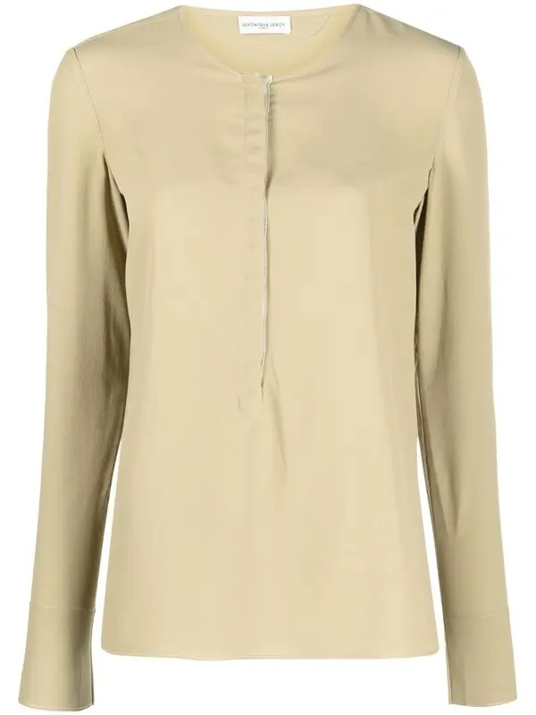 Veronique Leroy Round-neck Long-sleeve Blouse - Green