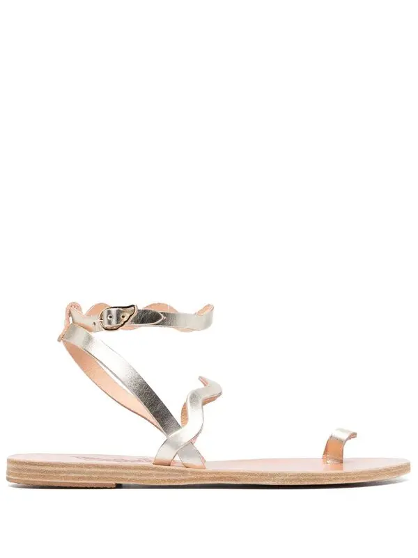 ANCIENT GREEK SANDALS Elounda Leather Sandals - Metallic