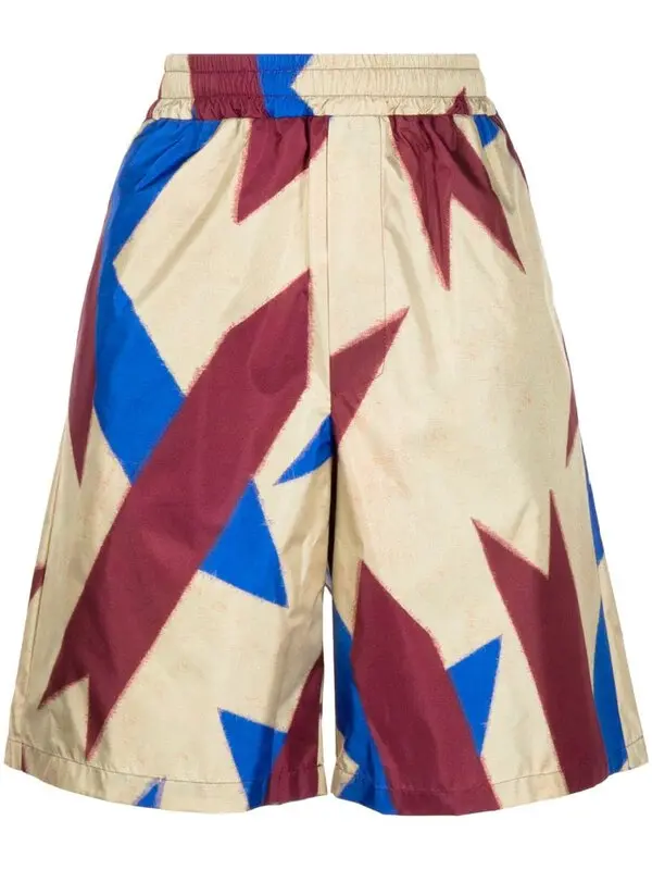 PIERRE-LOUIS MASCIA Abstract-print Bermuda Shorts - Multicolour