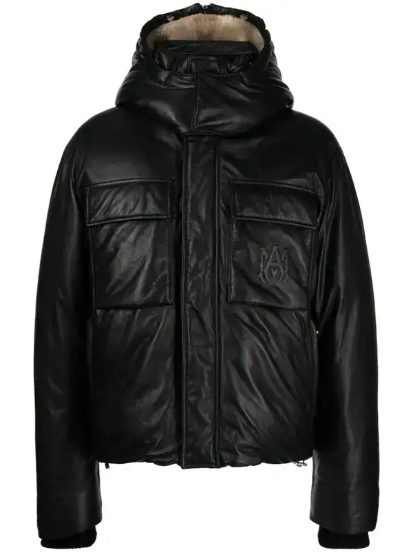Buy Amiri Leather Puffer Jacket - Black At 69% Off | Editorialist