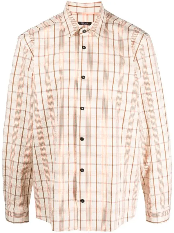Peserico Check-pattern Long-sleeve Shirt - Neutrals