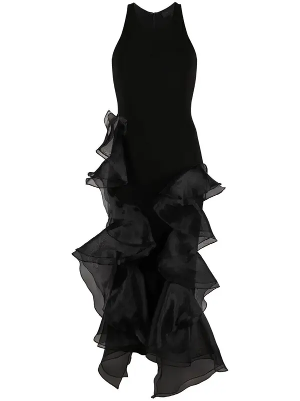Rochas Ruffled Tiered Maxi Dress In Black - 61% Off | Editorialist