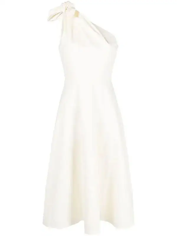 open lace back dress Sienna One-Shoulder Shirred Dress in Cotton Poplin – ELF