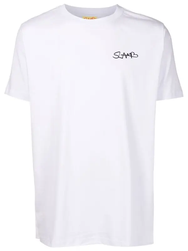 AMIR SLAMA Angel Demon-print T-shirt - White