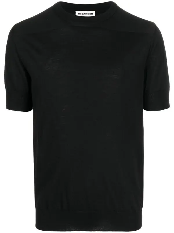 JIL SANDER Short-sleeve Wool T-shirt - Black