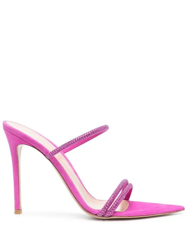 GIANVITO ROSSI Cannes 105mm Mules - Pink