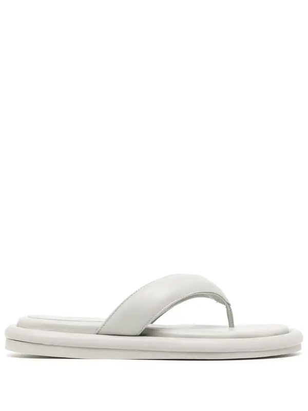 GIABORGHINI Padded Leather Flip-flops - Grey