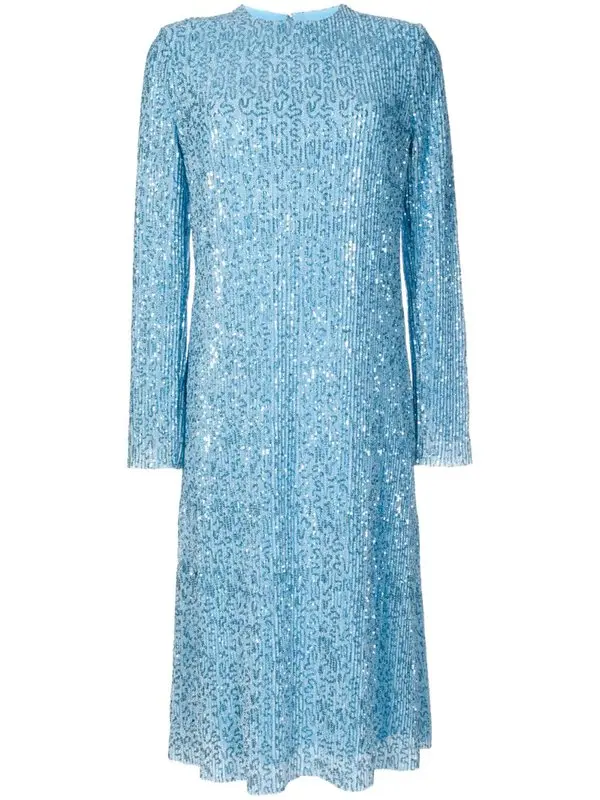 Stine Goya Celsia Sequin Midi Dress - Blue