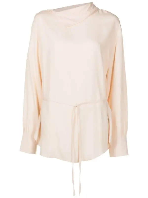 UMA | RAQUEL BLAY Uma | Raquel Davidowicz Tied-waist Blouse - Neutrals
