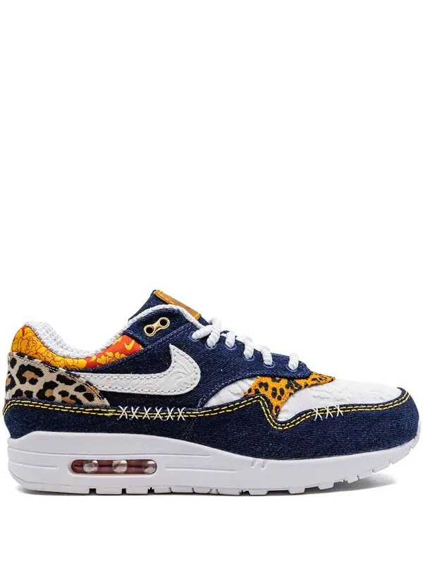 Nike Air Max 1 Prm Denim Leopard Sneakers - Blue