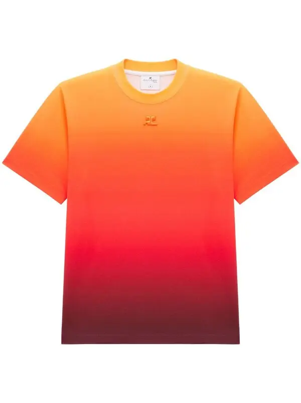 COURREGES Gradient-effect Logo T-shirt