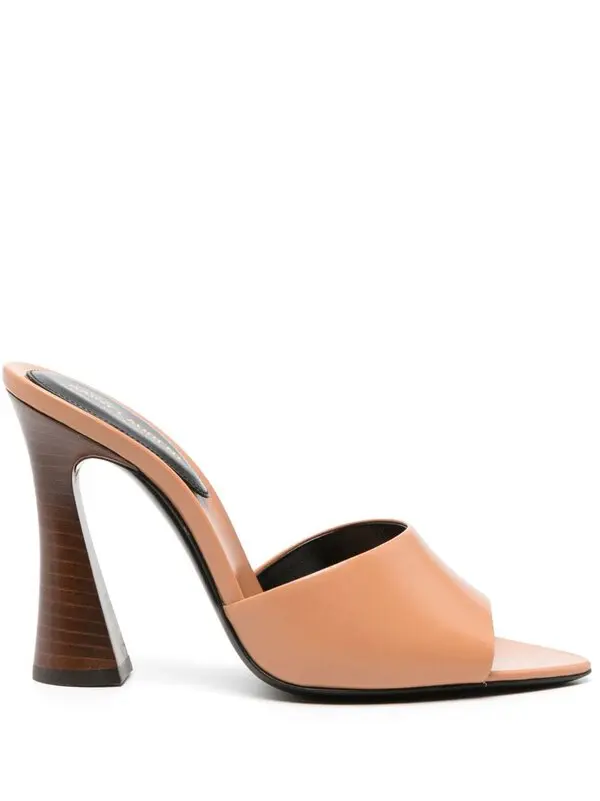 Saint Laurent 105mm Suite Leather Sandals - Neutrals