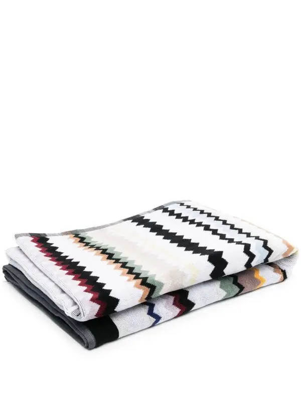 Missoni Zigzag-print Cotton Towel - Grey