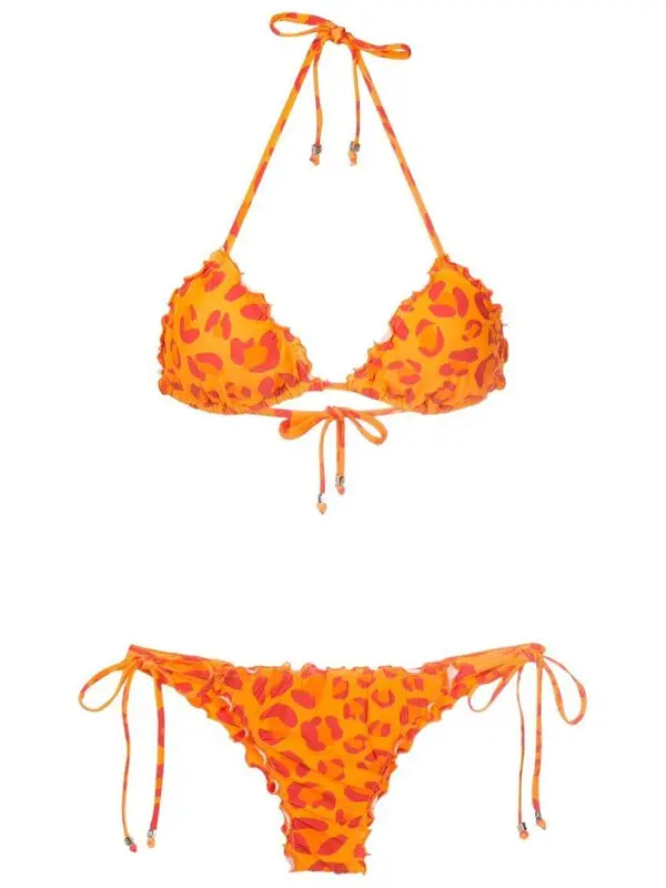 AMIR SLAMA Leopard-print Bikini - Orange