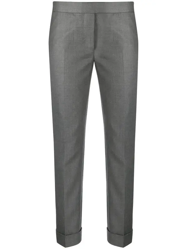 Thom Browne Super 120s Cropped Wool Trousers - Grey