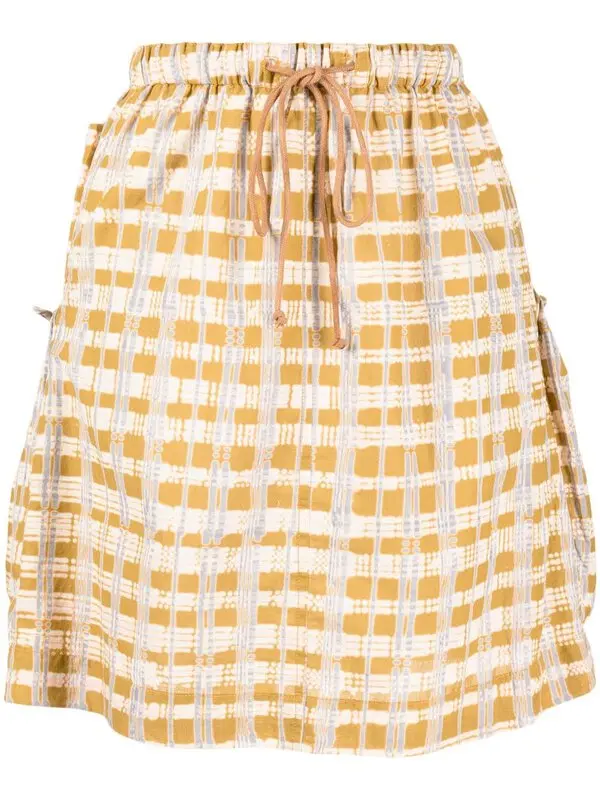 STORY MFG. Check-print Skirt