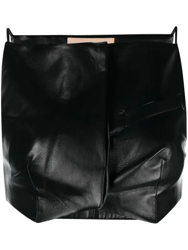 AYA MUSE Elfi Faux-leather Crop Top