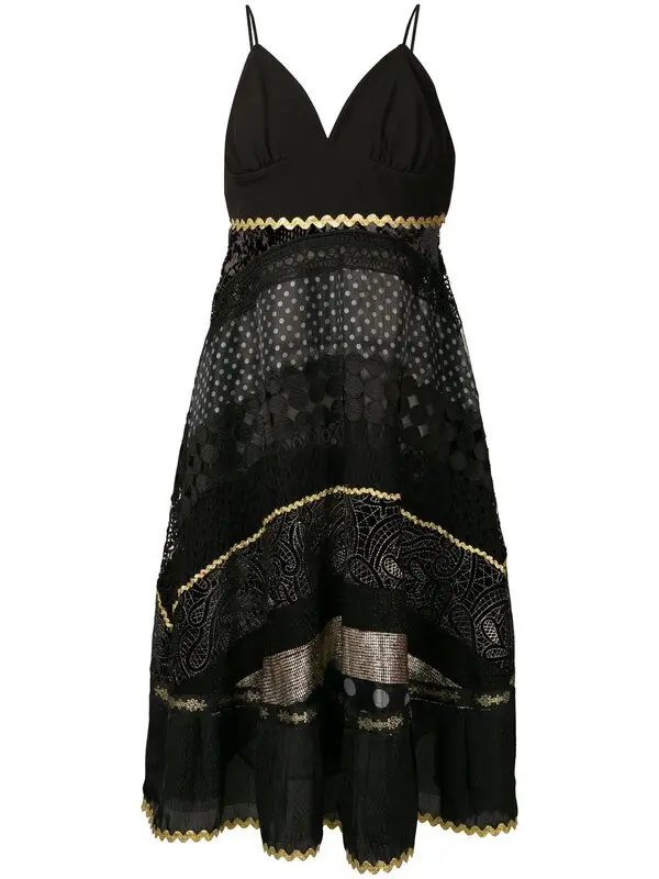 OLYMPIAH Mix Print Midi Dress