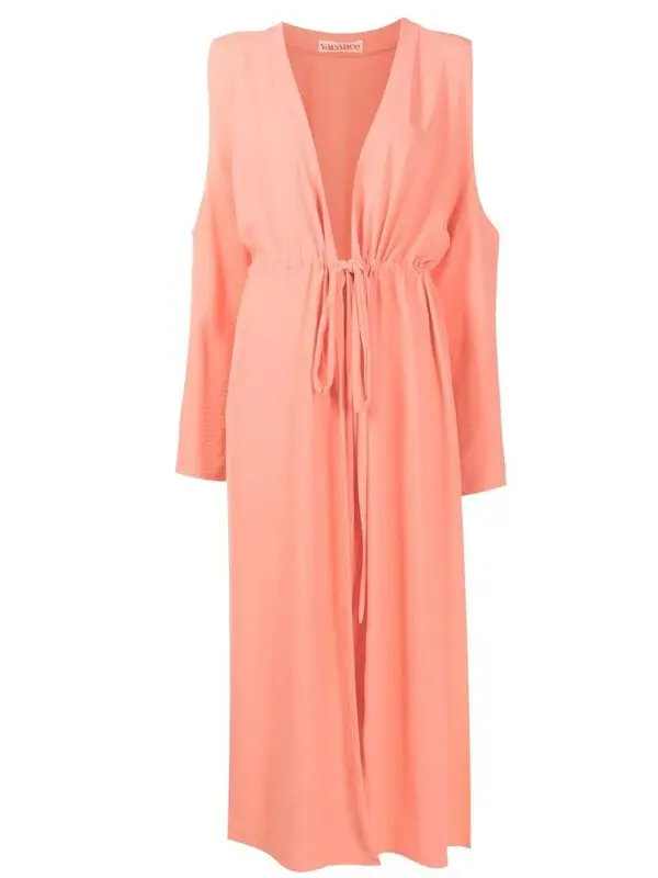 OLYMPIAH Jussi Cold-shoulder Midi Dress - Orange