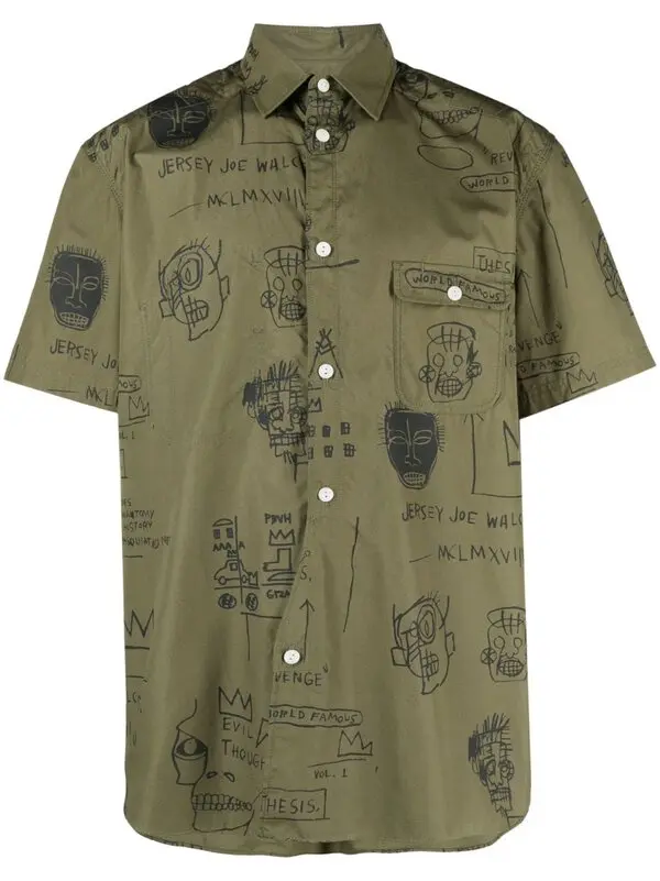 Junya Watanabe Graphic-print Short-sleeve Shirt - Green