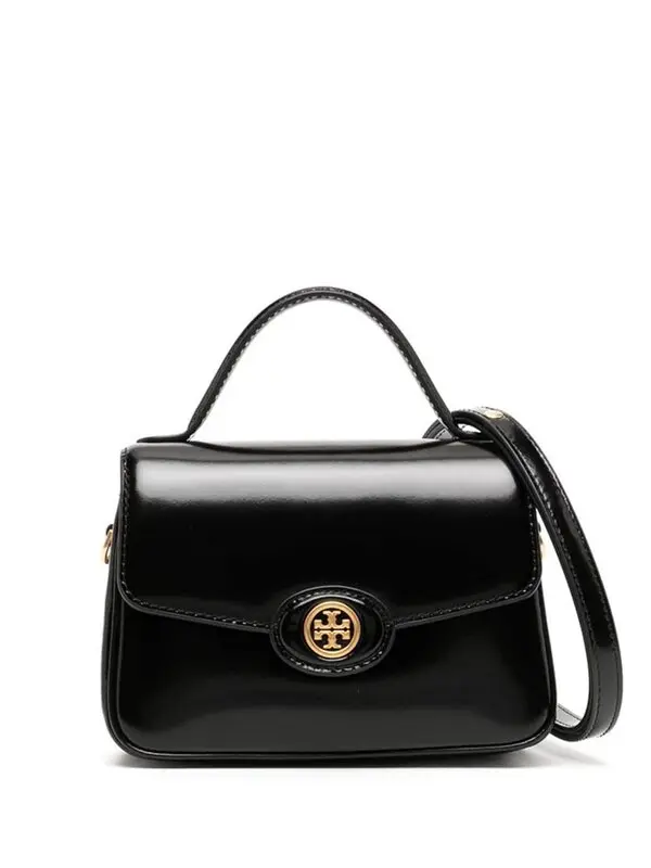 Tory Burch Robinson Spazzolato Shoulder Bag - Black
