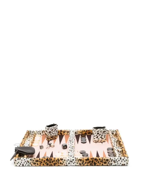 HECTOR SAXE Leopard-print Backgammon Set