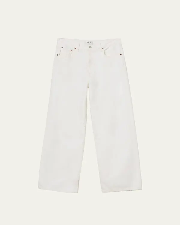 AGOLDE Low-rise Wide-leg Jeans - Milkshake Whit