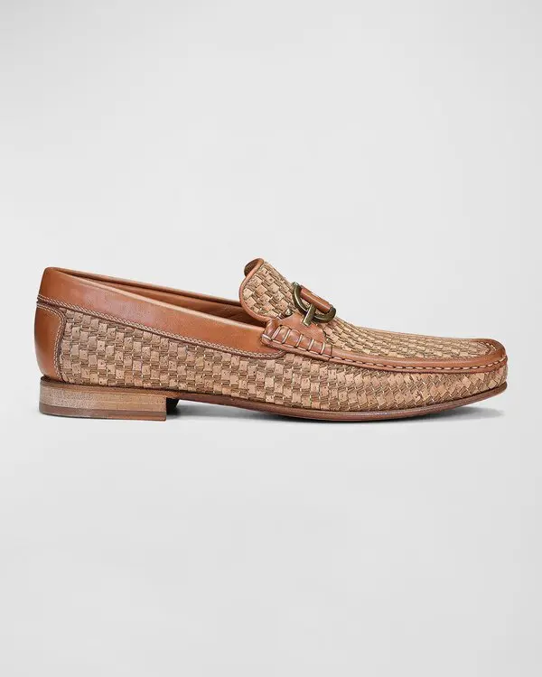 DONALD PLINER Woven Cork Bit Loafers